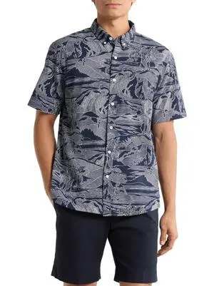 Tori Richard Sea Sketch Button-down Shirt - Navy