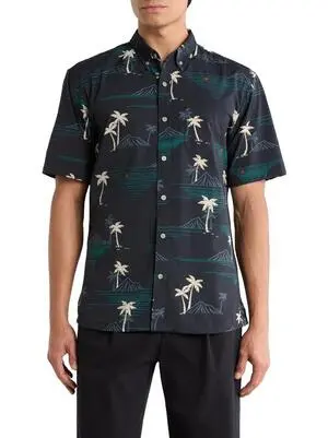 Tori Richard Oasis Short Sleeve Button-down Shirt - Black