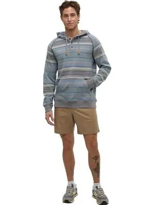 TENTREE Woodrow Henley Hoodie With Drawstring - Graphite Multi Stripe