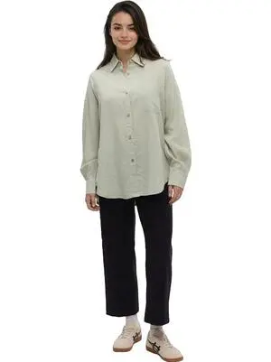 TENTREE West End Oversized Hemp And Tencel Shirt - Light Moss