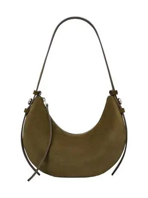 Tory Burch Romy Suede Half Moon Shoulder Bag - Leccio