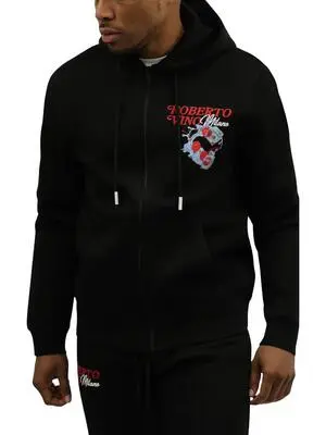 ROBERTO VINO Premium Blend Zip Hoodie - Black