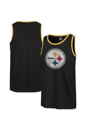 '47 47 Pittsburgh Steelers Distressed Logo Tank Top - Black
