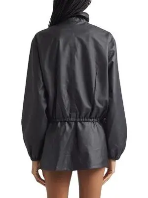 Alexander Wang Shrunken Leather Track Jacket - Black