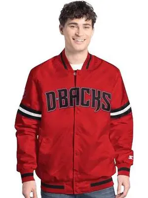 STARTER Arizona Diamondbacks Scout Full-snap Varsity Jacket - Red