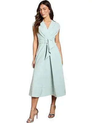 Coast Belted Crepe Midi Dress - Mint