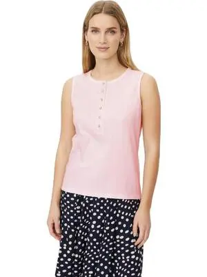 MASAI COPENHAGEN Sleeveless Henley Vest Top - Primrose