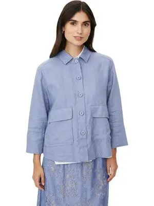 MASAI COPENHAGEN Linen Overshirt - Stonewash