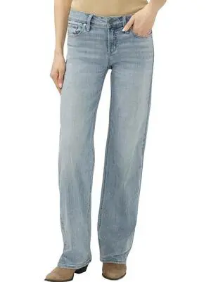 SILVER JEANS CO. Elyse Baggy Straight Leg Jeans - Dylan