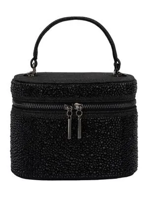 OLGA BERG Beckie Crystal Top Handle Vanity Case - Black