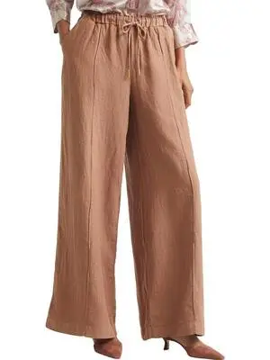 L'Agence Connie Wide-leg Trousers - Hazelnut