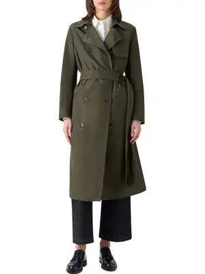 Akris Crinkled Parachute Taffeta Trench Coat - Olive