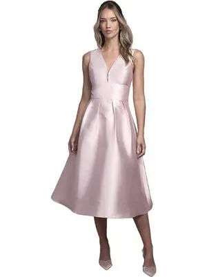 Coast Structured Twill Midi Bridesmaid Dress - Blush