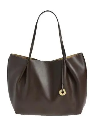 Mango Isabel Faux Leather Tote - Chocolate