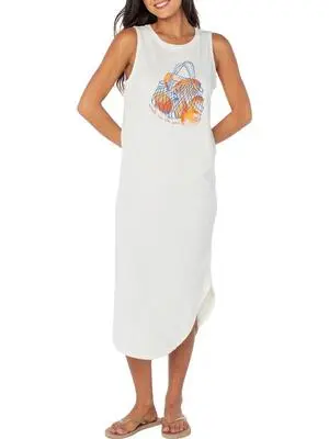 ROXY Roxy Sleeveless Cotton Midi Sundress With Graphic Detail
