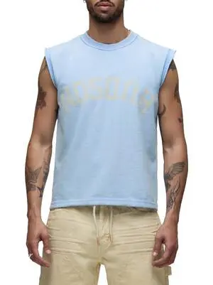 Hudson Jeans Leo Cut Off Logo Graphic T-shirt - Blue Storm
