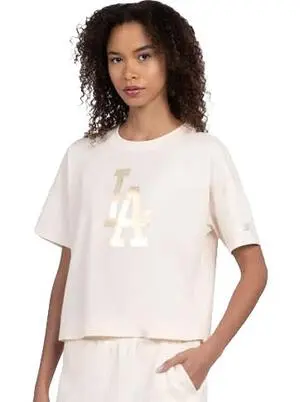 STARTER Los Angeles Dodgers Pastels Boxy Cropped T-shirt - Cream