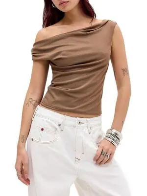 BDG URBAN OUTFITTERS Off-the-shoulder Cropped Top - Brown