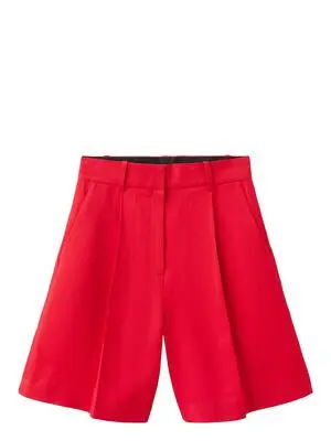 Mango Straight Fit Bermuda Shorts - Red