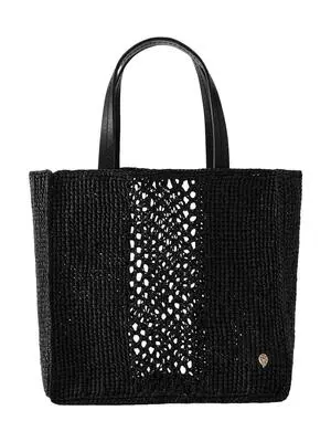 Helen Kaminski Helen Kaminski Mini Arleth Crochet Raffia Tote Charcoal