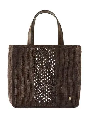 Helen Kaminski Helen Kaminski Mini Arleth Crochet Raffia Tote Chocolate