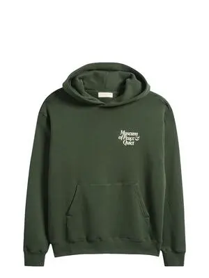 MUSEUM OF PEACE & QUIET Mid Century Terry Hoodie With Retro Logo Graphics - Forest