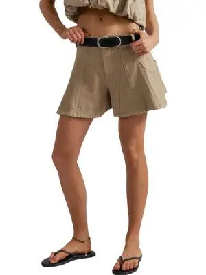 Free People Song & Dance Cotton Shorts - Parchment