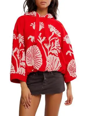 Free People Shell Bay Hoodie - Cherry Combo
