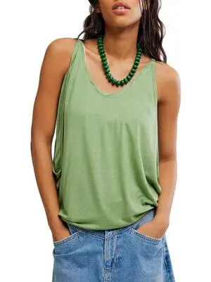 Free People Shoreside Drape Tank - Mistletoe