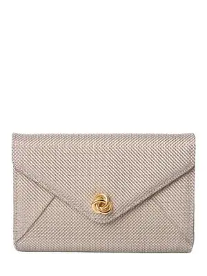 MICHELLE WILHITE Mini Frieda Clutch In Snake Shimmer Evening Fabric - Oro