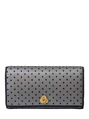 MICHELLE WILHITE Michelle Wilhite The Olivia Clutch Evening Bag With Silver Tone Knot Hardware Midnight