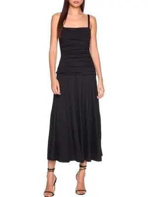 Susana Monaco Ruched Sleeveless Maxi Dress - Black