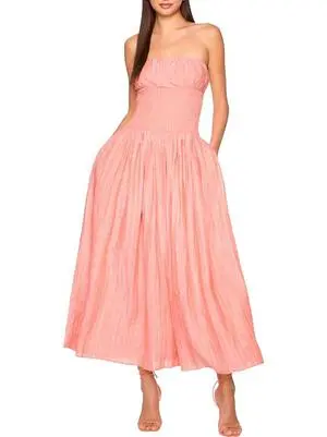 Susana Monaco Smocked Waist Strapless Maxi Dress - Extra