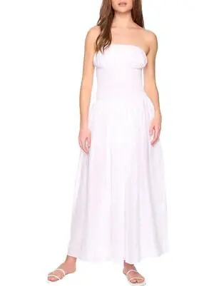 Susana Monaco Smocked Waist Strapless Maxi Dress - Sugar