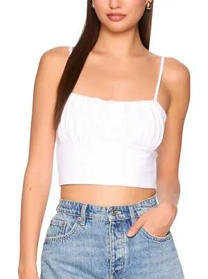 Susana Monaco Ruched Neckline Cropped Cami - Sugar
