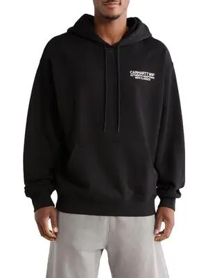 Carhartt Work In Progress Oversized Cotton Hoodie - Black