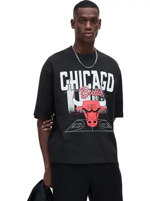 H&m Oversized Fit Printed T-shirt - Black/nba