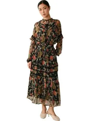 RAISHMA Renee Floral Viscose Shirt - Black