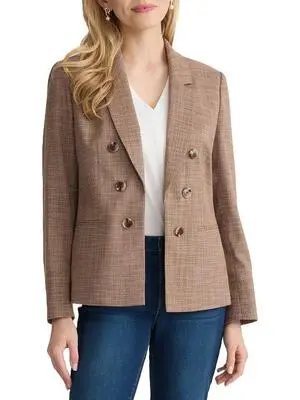 Jones New York Faux Double Breasted Blazer - Fudge Multi