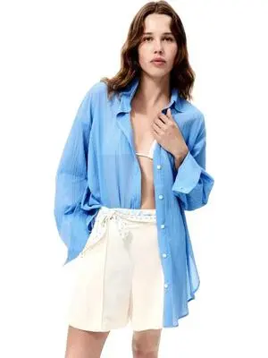 H&m Belted Tailored Shorts - Cream