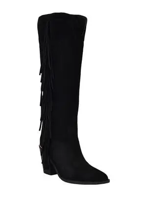 Guess Sashlee Pointed Toe Western Boots - Black
