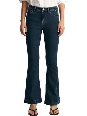 MAVI Sydney Mid Rise Flare Jeans - Dark Supersoft
