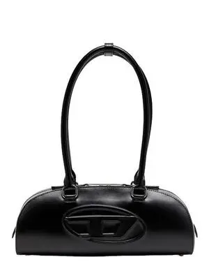 DIESEL® 1dr 2.0 Dome East/west Leather Shoulder Bag - Black