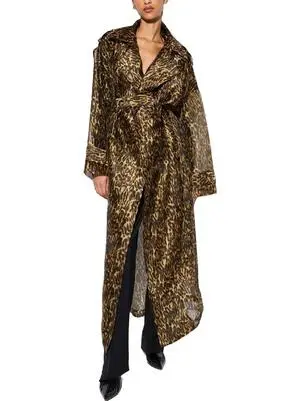 LAPOINTE LAPOINTE Organza Double Breasted Trench Coat