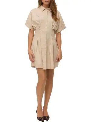 Vero Moda Pleated Mini Shirtdress - Cement