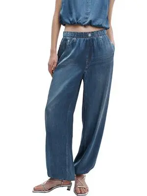 Rag & Bone Miramar Satin Pull-on Bubble Hem Pants - Jasper