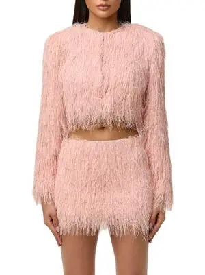 NAKED WARDROBE Naked Wardrobe Fringe Crop Jacket