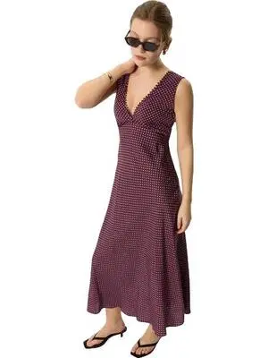 Whistles Mini Spot Sleeveless V-neck Dress - Purple/multi