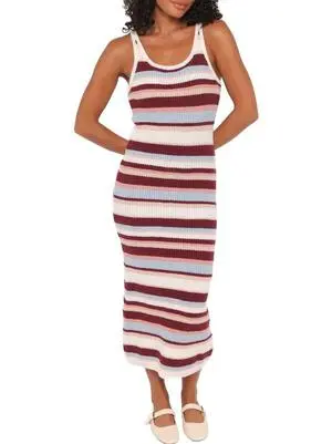 PETAL & PUP Sleeveless Striped Maxi Sweater Dress - Multi Stripe