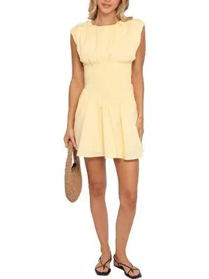 PETAL & PUP Ziva Smocked Minidress - Yellow